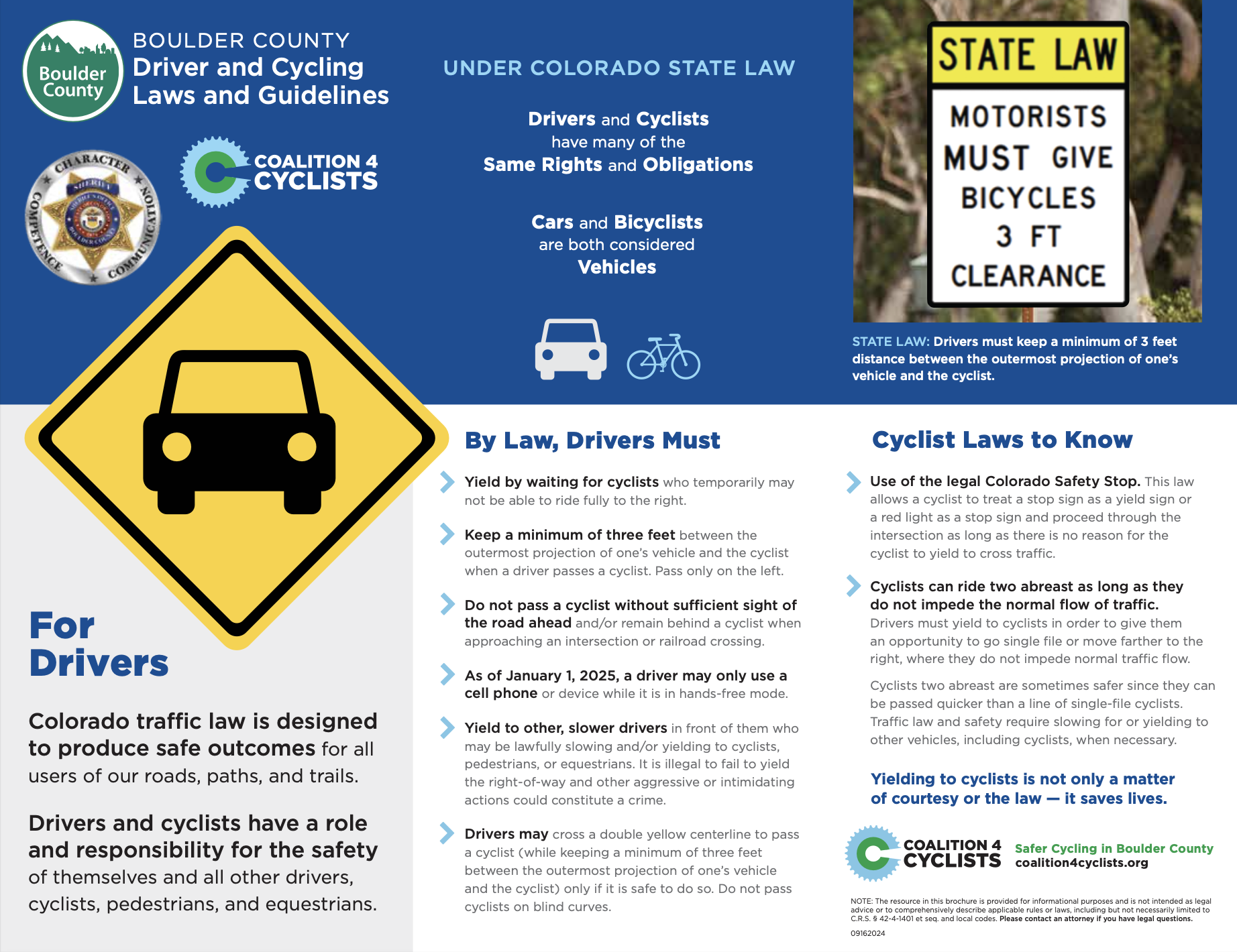 Boulder County Sheriff’s Office + C4C’s Traffic Safety Brochure ...